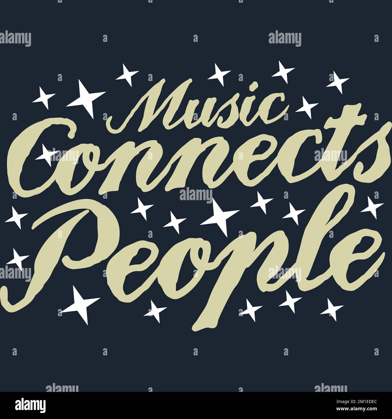 Music Connects People, Music Typography Quote Design Stock Vector Image ...