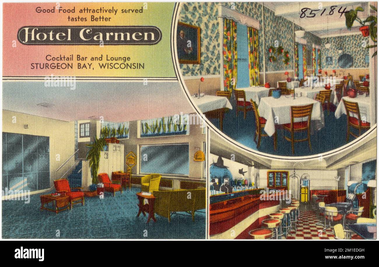 Hotel Carmen, cocktail bar and lounge, Sturgeon Bay, Wisconsin , Hotels ...