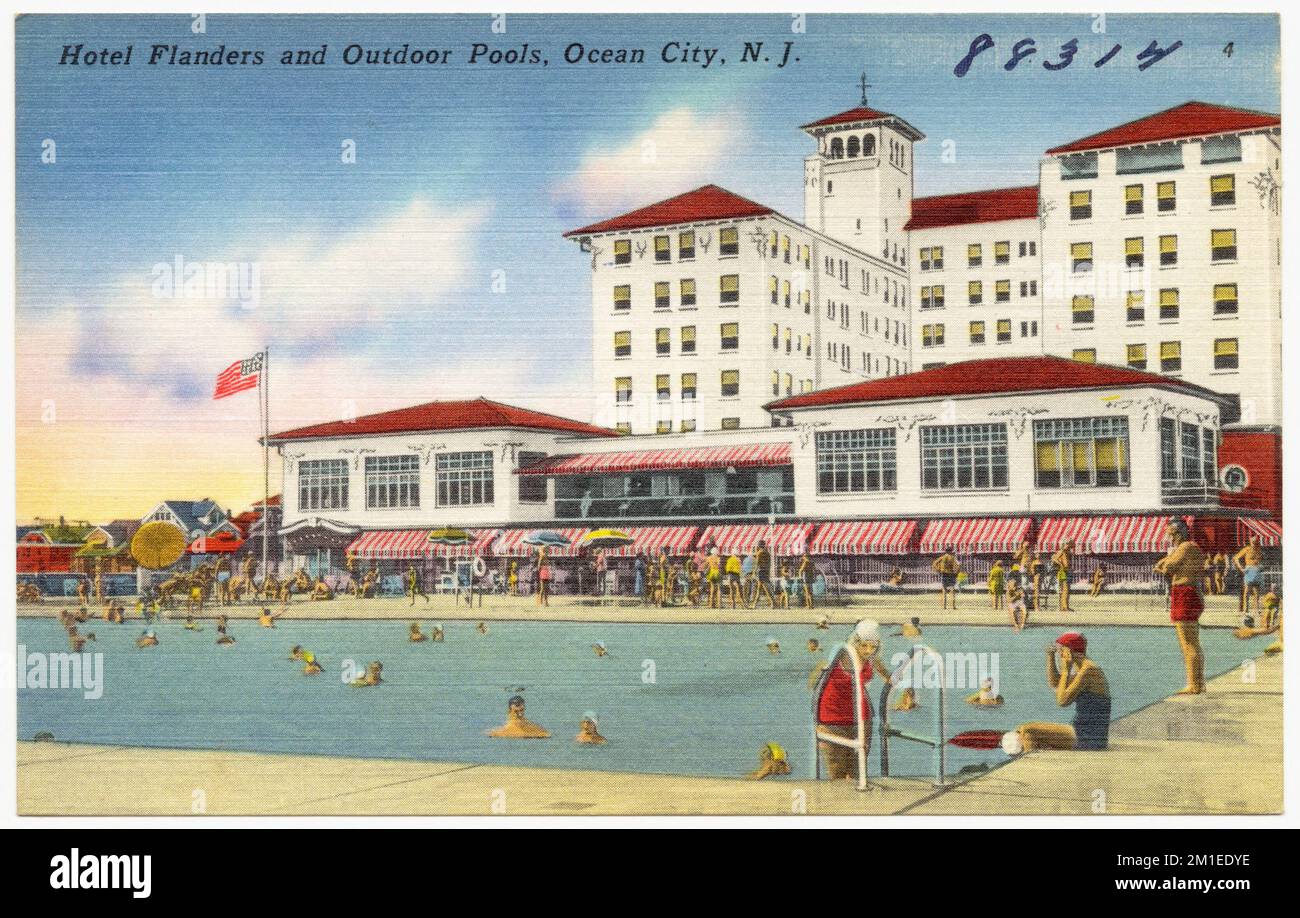 Hotel Flanders and outdoor pools, Ocean City, N. J. , Hotels, Sports ...