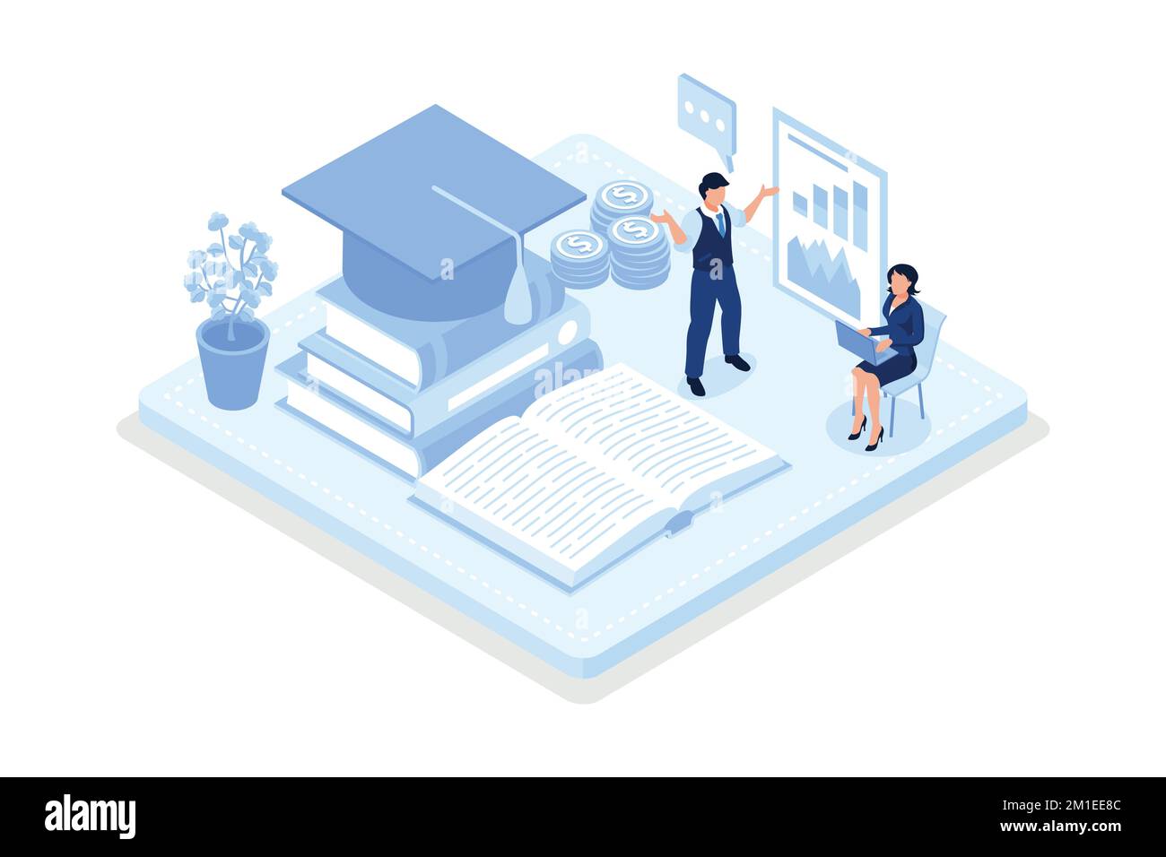 Personal finance management and financial literacy concept, isometric ...