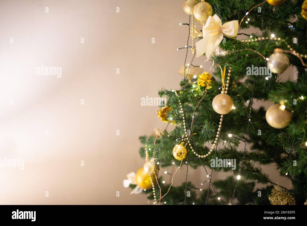 Christmas tree in an house Stock Photo - Alamy