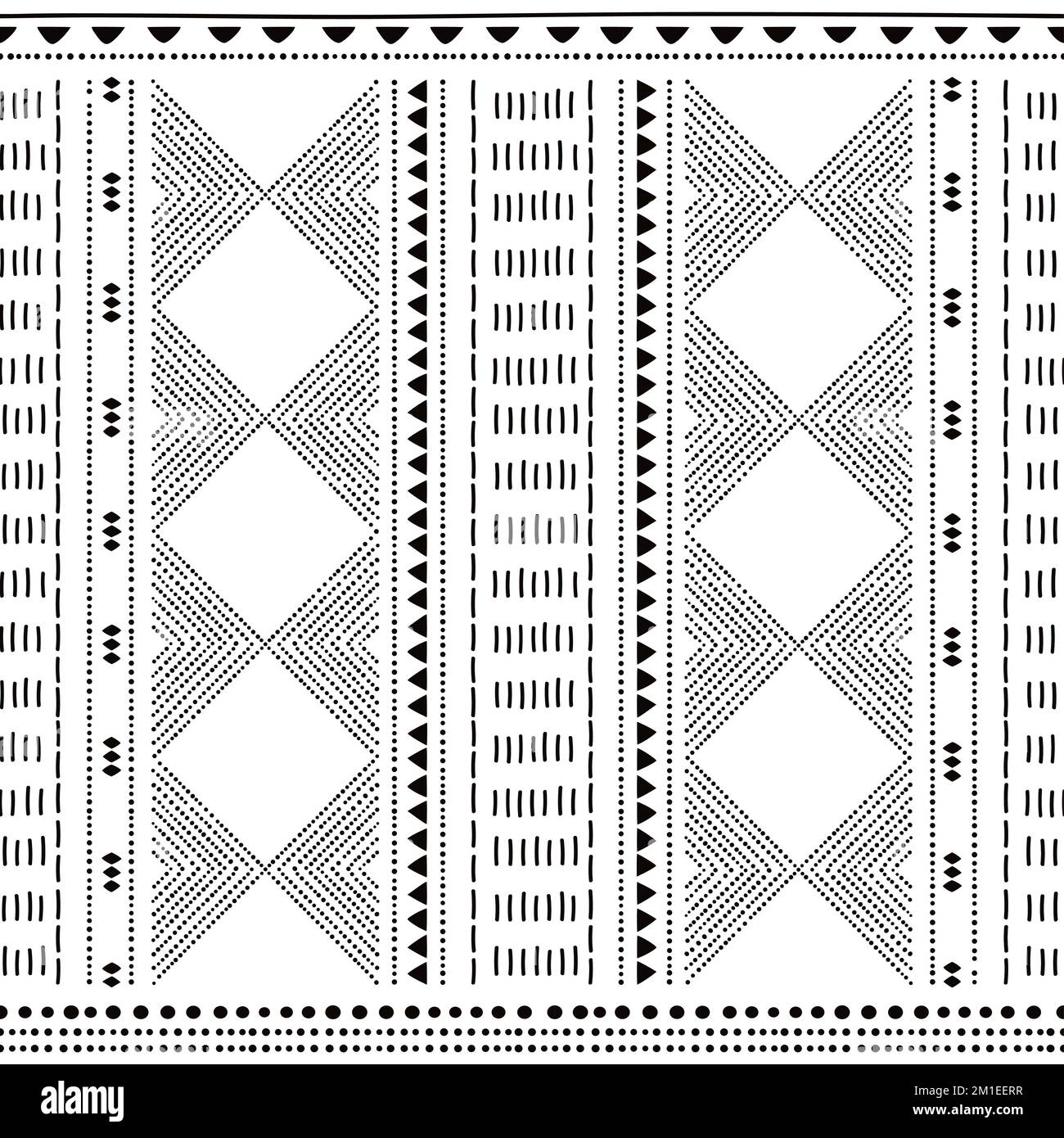 Prehistoric pottery inspired vector seamless pattern vertical oriented ...