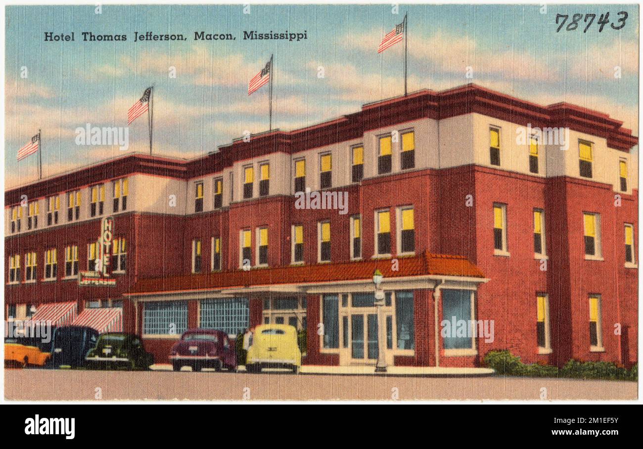 Hotel Thomas Jefferson, Macon, Mississippi , Hotels, Tichnor Brothers ...