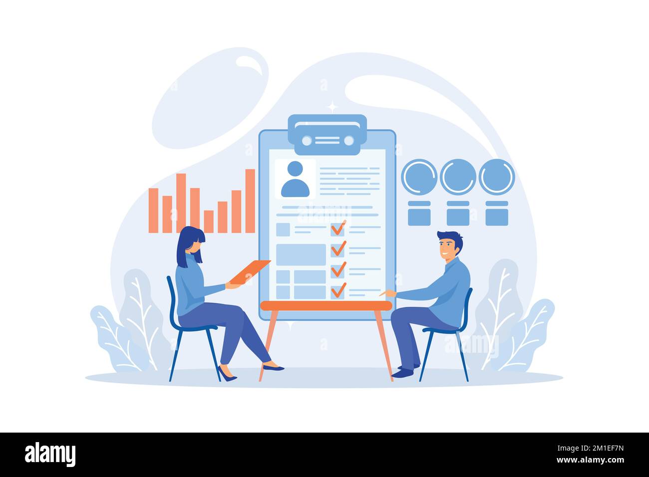 Employer meeting job applicant at pre-employment assessment. Employee ...