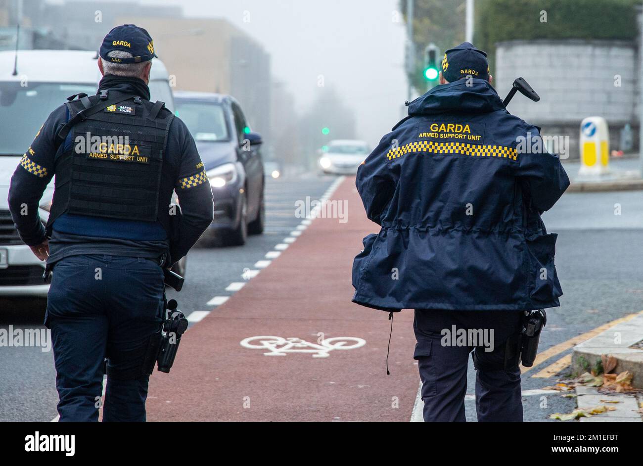 Armed police on duty outside the Special Criminal Court in Dublin where ...