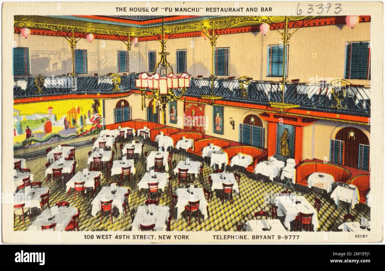 The House of 'Fu Manchu' Restaurant and Bar. 108 West 49th Street, New ...