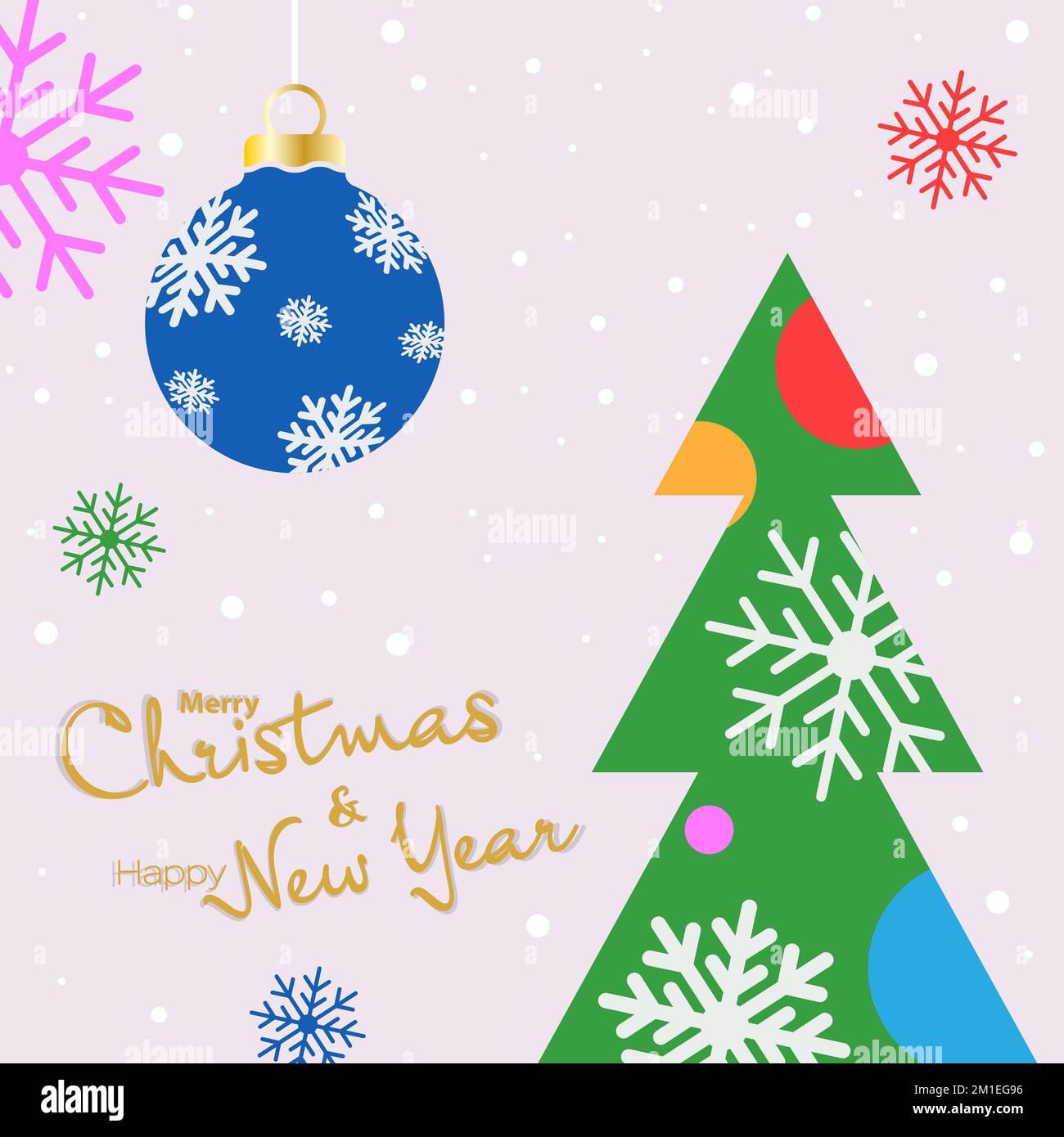 Merry Christmas and Happy New Year. Template for greetings, banners ...