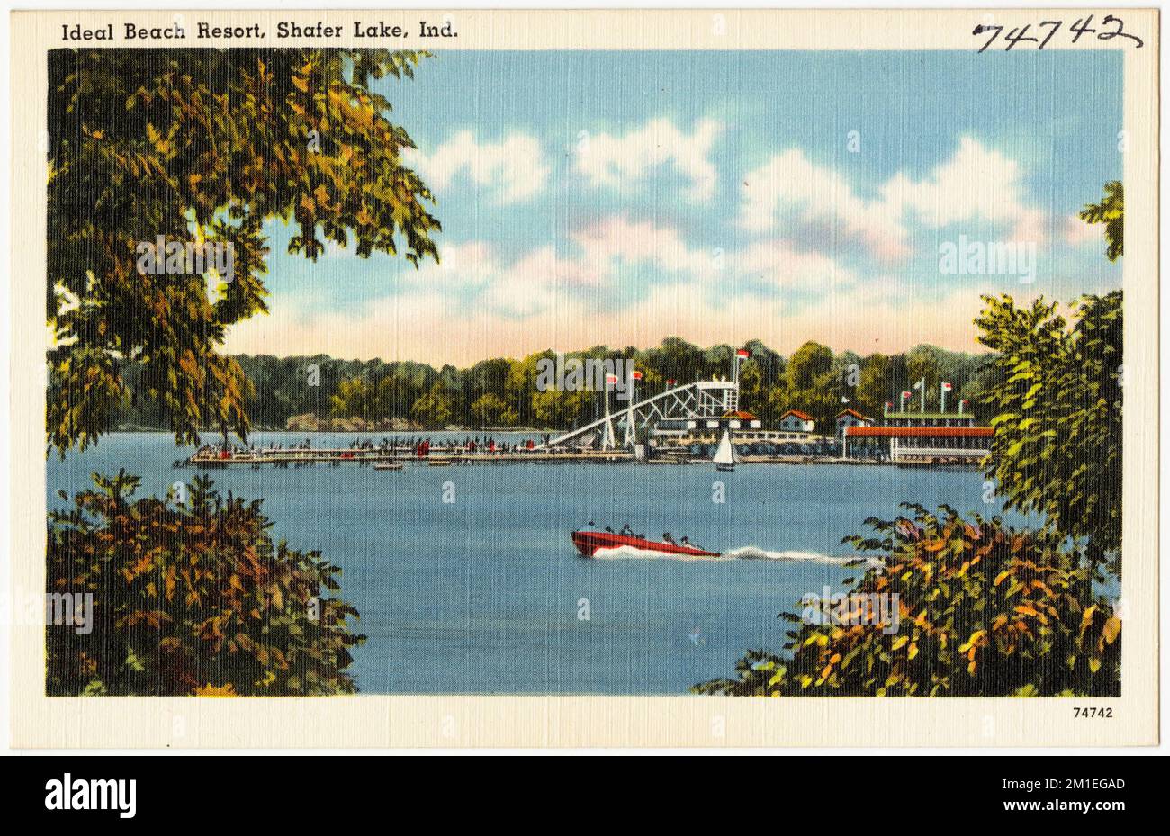 Ideal Beach Resort, Shafer Lake, Ind. , Lakes & ponds, Boats, Tichnor ...