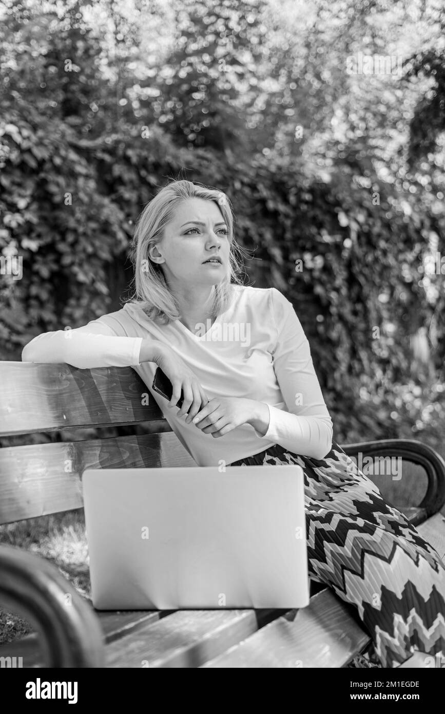 Girl social network laptop Black and White Stock Photos & Images - Alamy