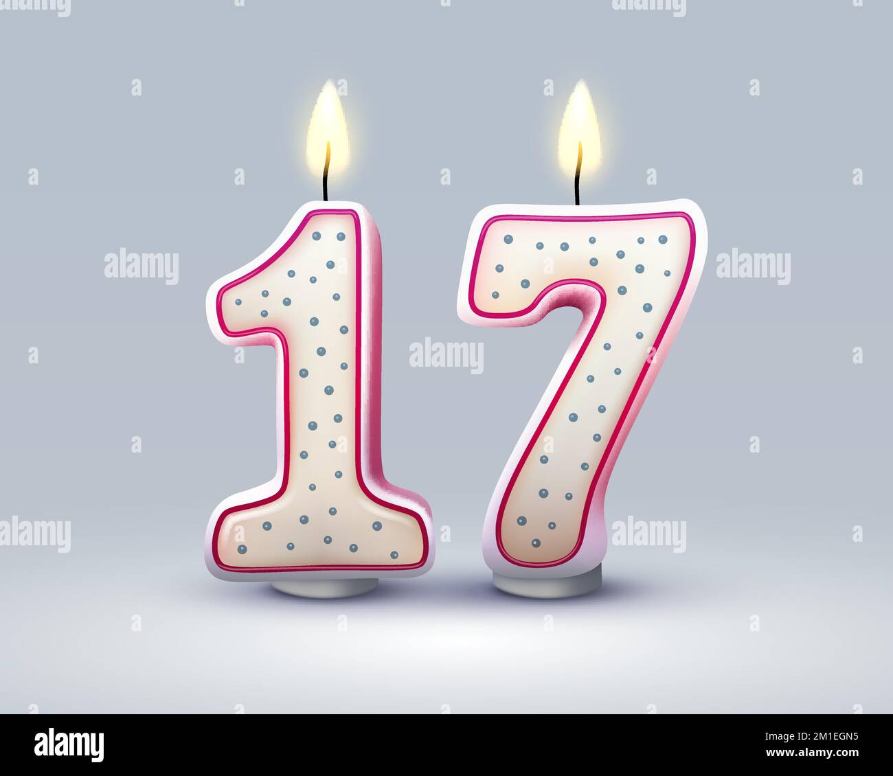 Happy Birthday years. 17 anniversary of the birthday, Candle in the ...