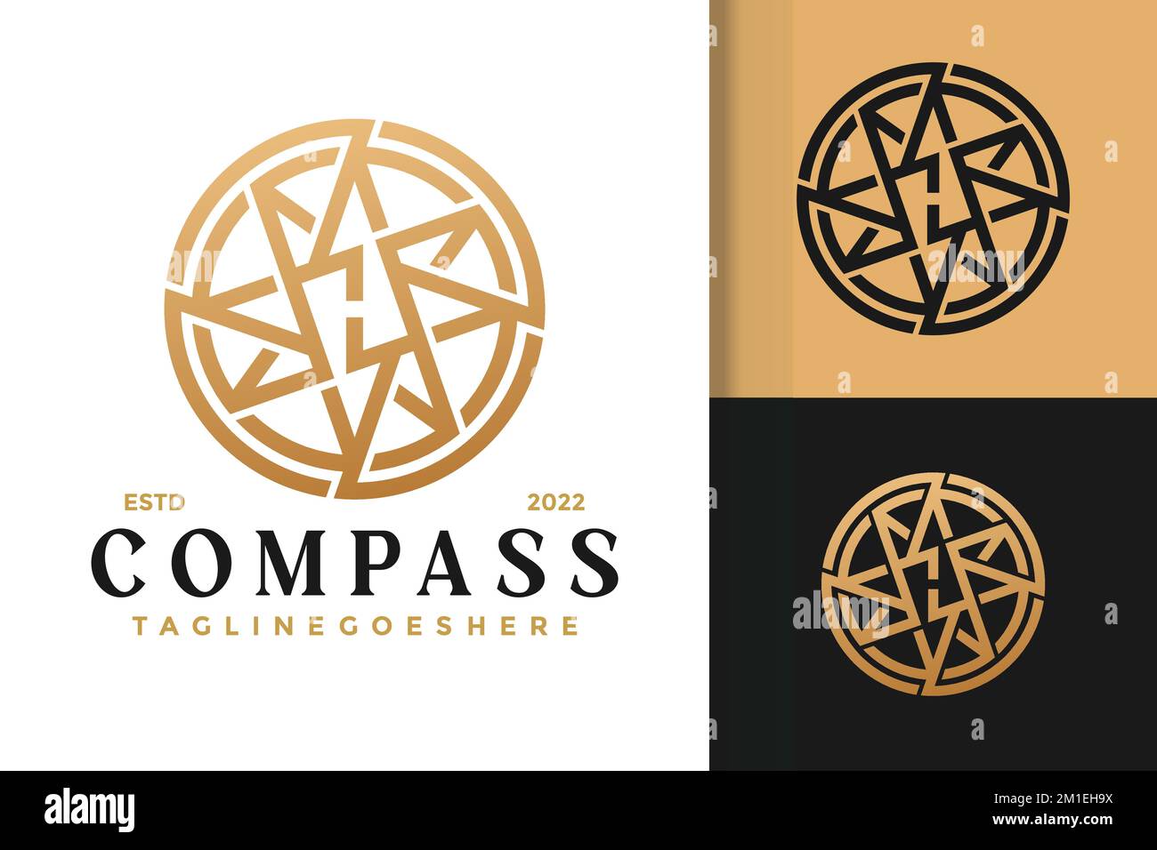 A beautiful editable compass vector logo with space for text Stock ...