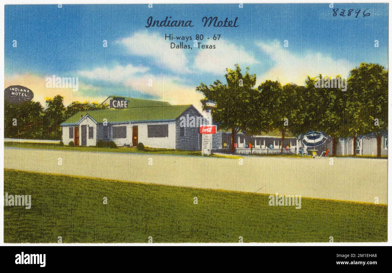 Indiana Motel, hi-ways 80 - 67, Dallas, Texas , Motels, Tichnor Brothers Collection, postcards ...
