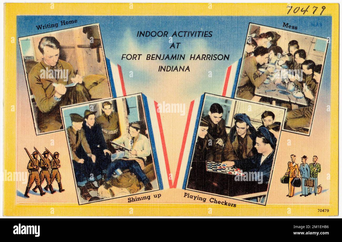 Indoor activities at Fort Benjamin Harrison Indiana -- writing home ...