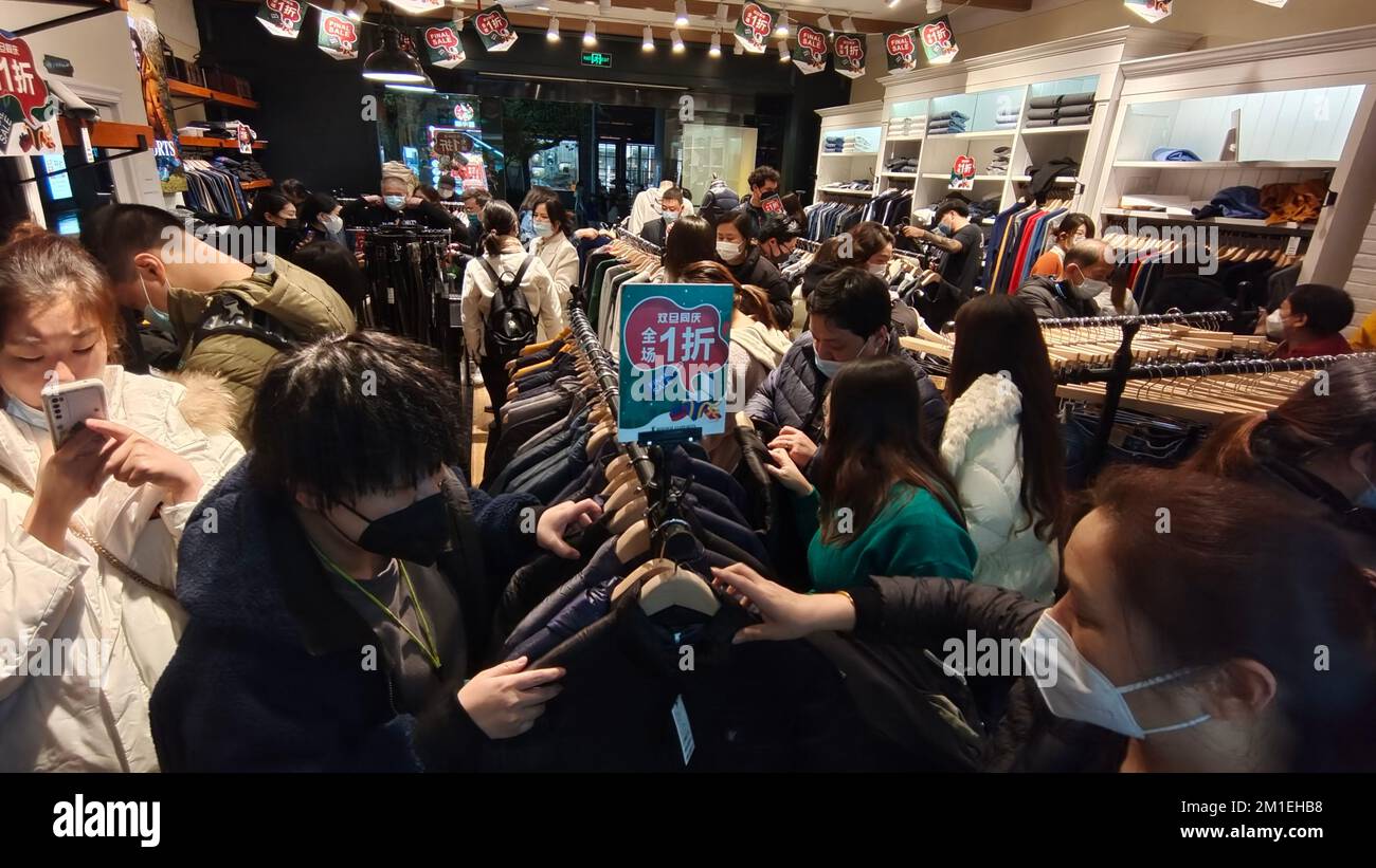 SHANGHAI, CHINA - DECEMBER 12, 2022 - People spend money during the Double 12 Shopping Festival ...