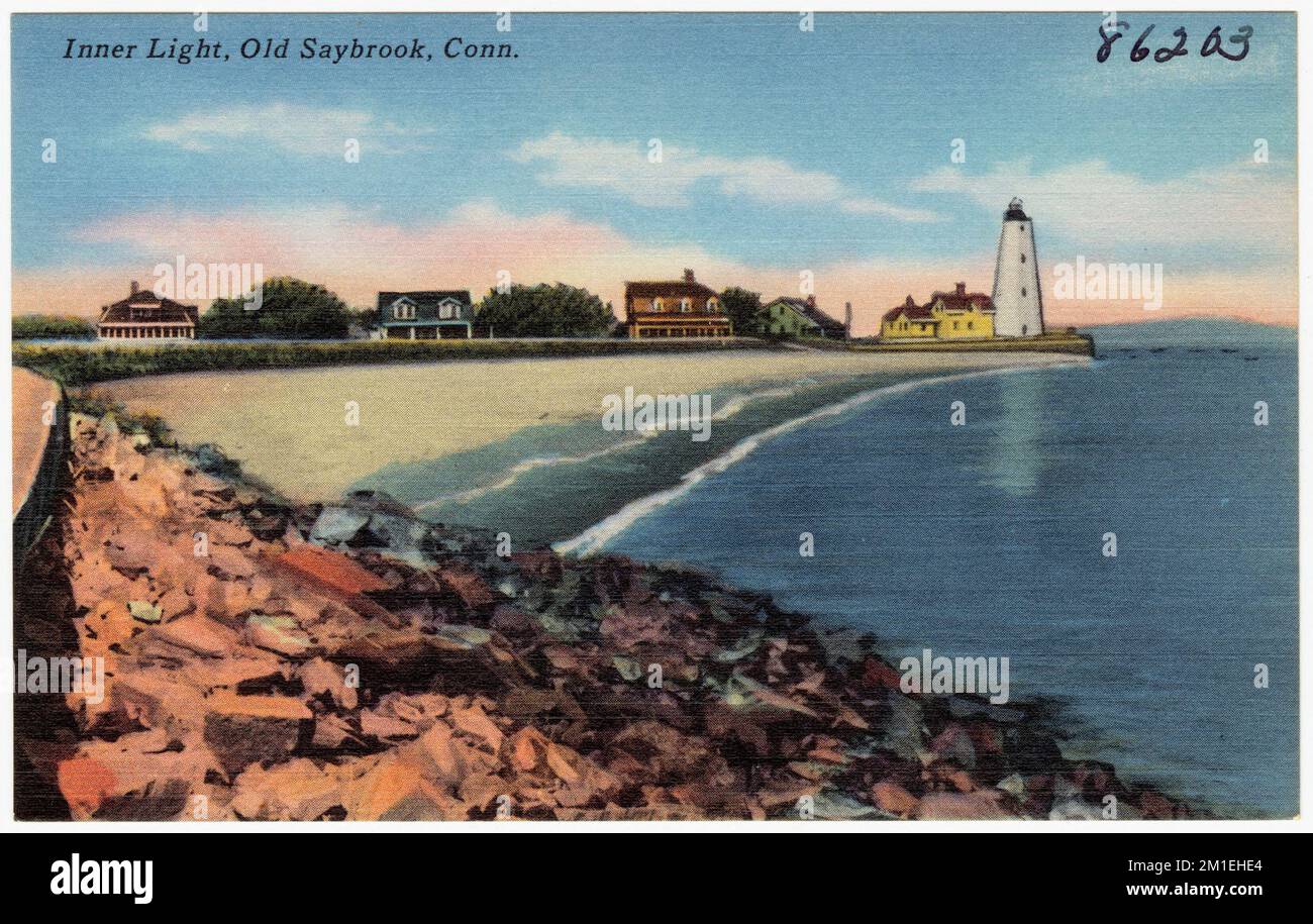 Inner Light, Old Saybrook, Conn. , Lighthouses, Tichnor Brothers ...
