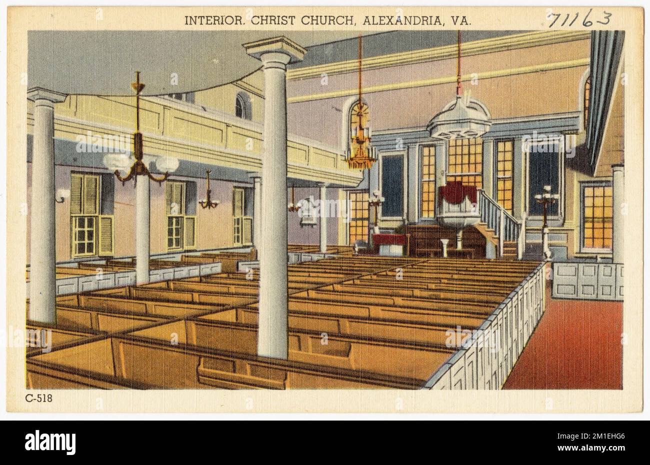 Interior, Christ Church, Alexandria, VA. , Churches, Tichnor Brothers ...