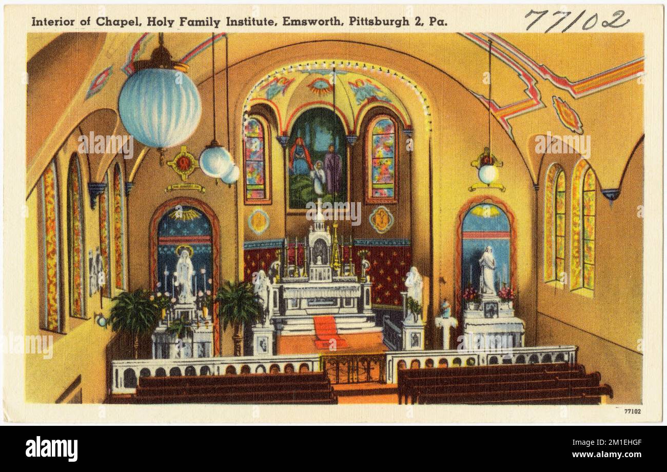 Interior of Chapel, Holy Family Institute, Emsworth, Pittsburg 2, Pa. , Religious facilities ...