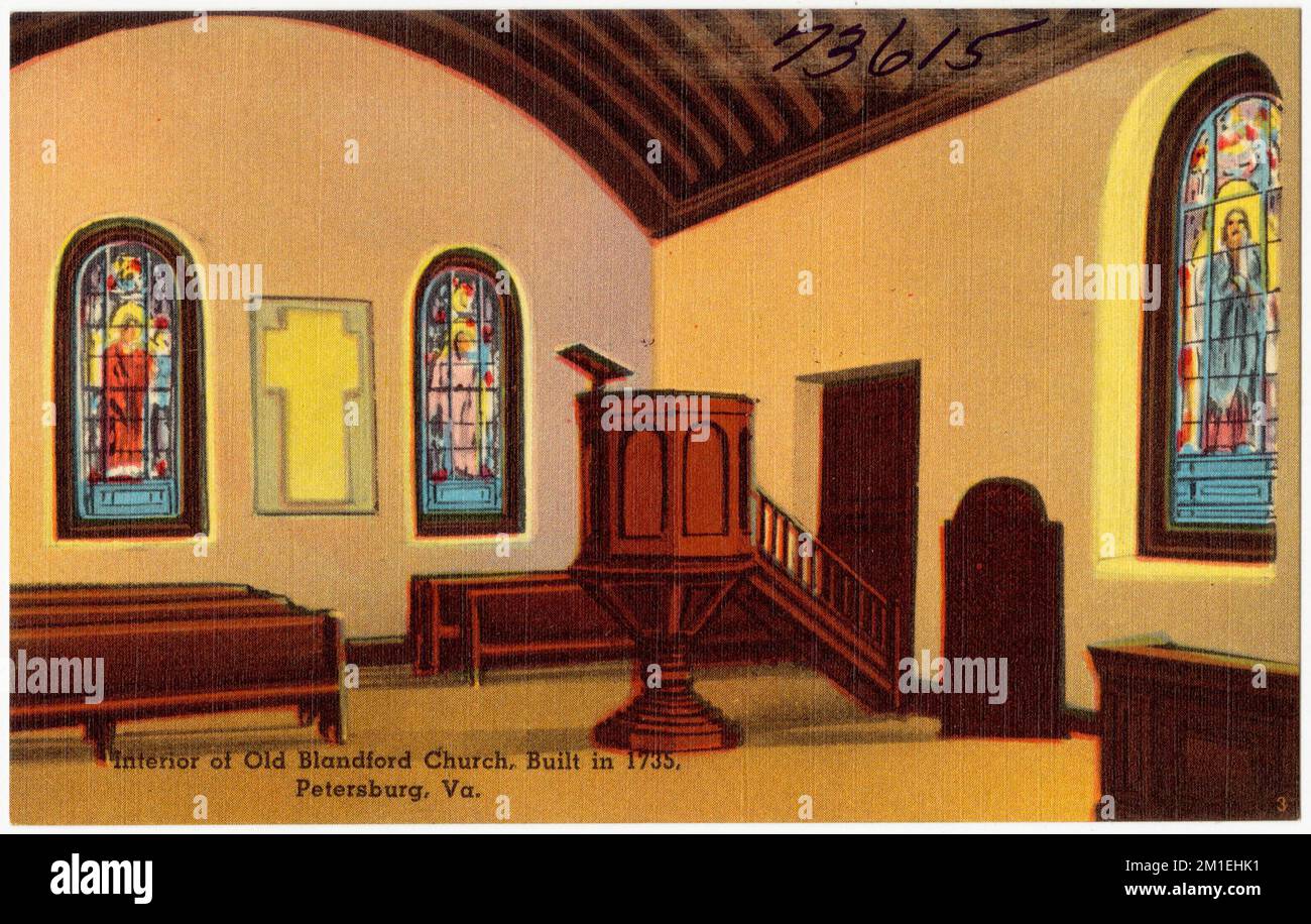Interior of Old Blandford Church, built in 1735, Petersburg, Va ...