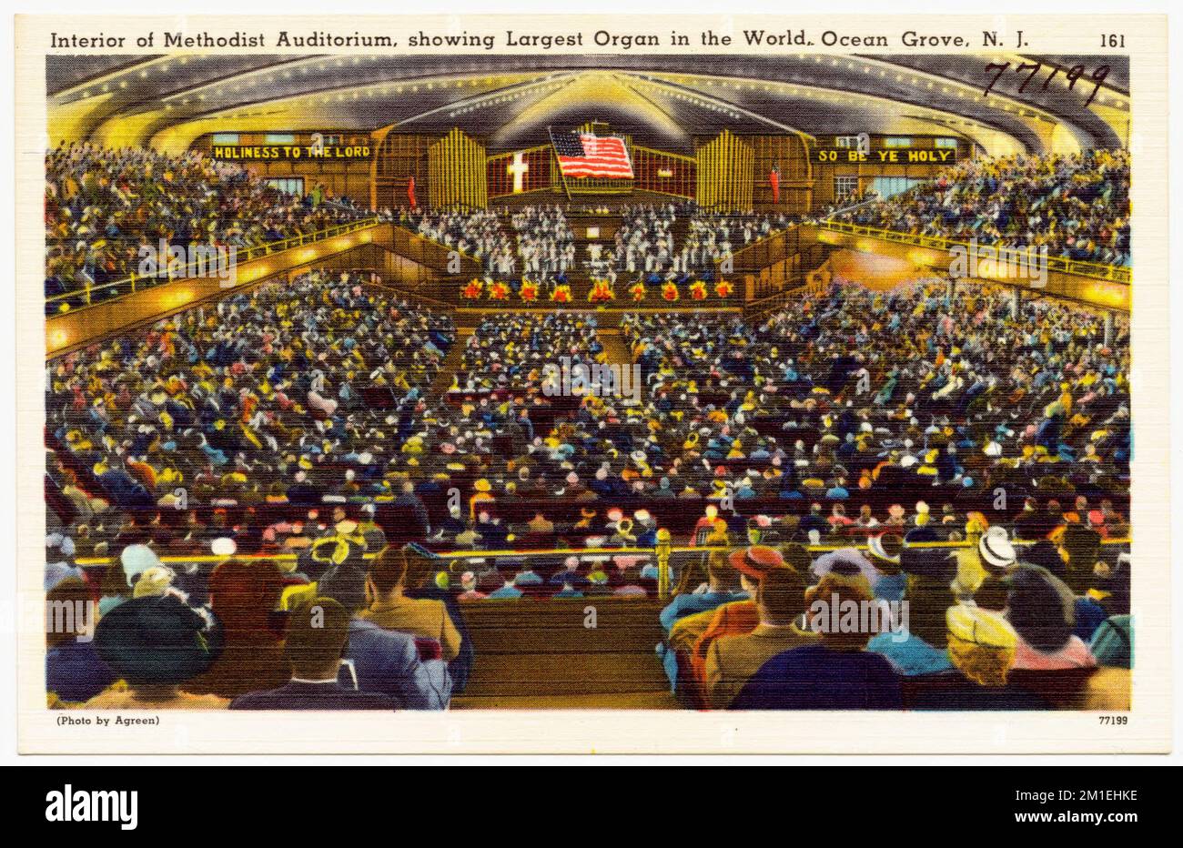 Interior of Methodist Auditorium, showing largest organ in the world ...