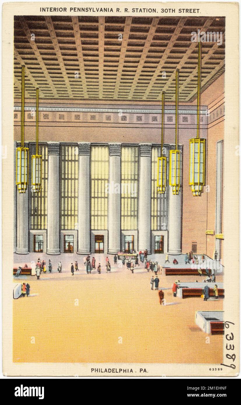 Interior Pennsylvania R. R. Station, 30th Street, Philadelphia, PA ...