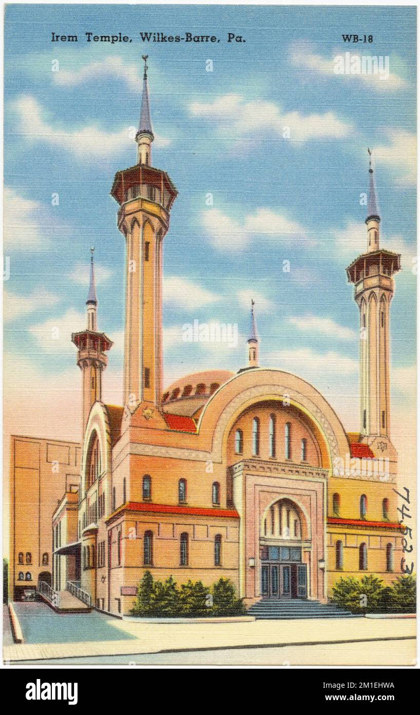 Irem Temple, Wilkes-Barre, Pa. , Religious facilities, Tichnor Brothers ...
