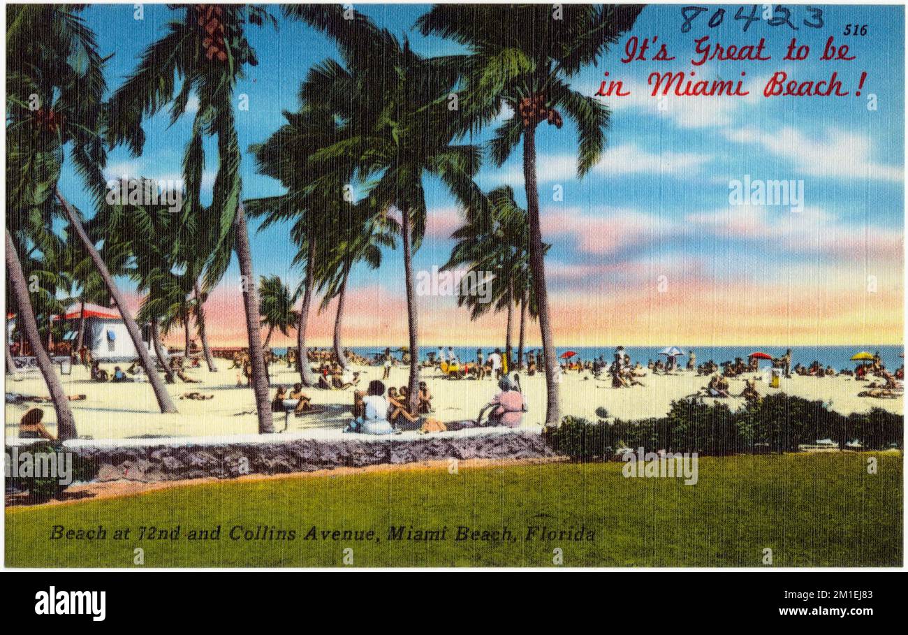 It's great to be in Miami Beach! Beach at 72nd and Collins Avenue ...