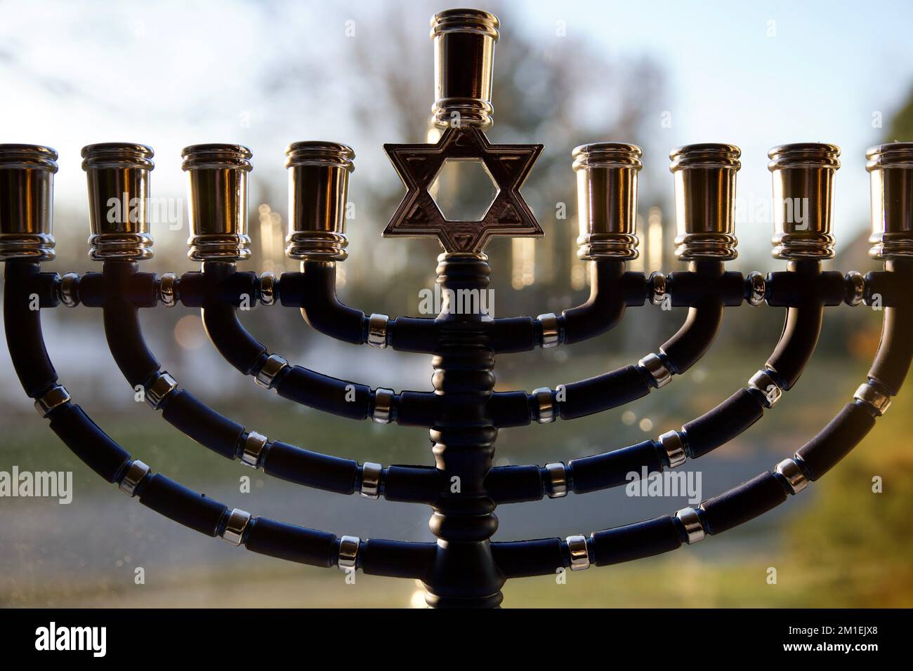 Chanukah Menorah In Window