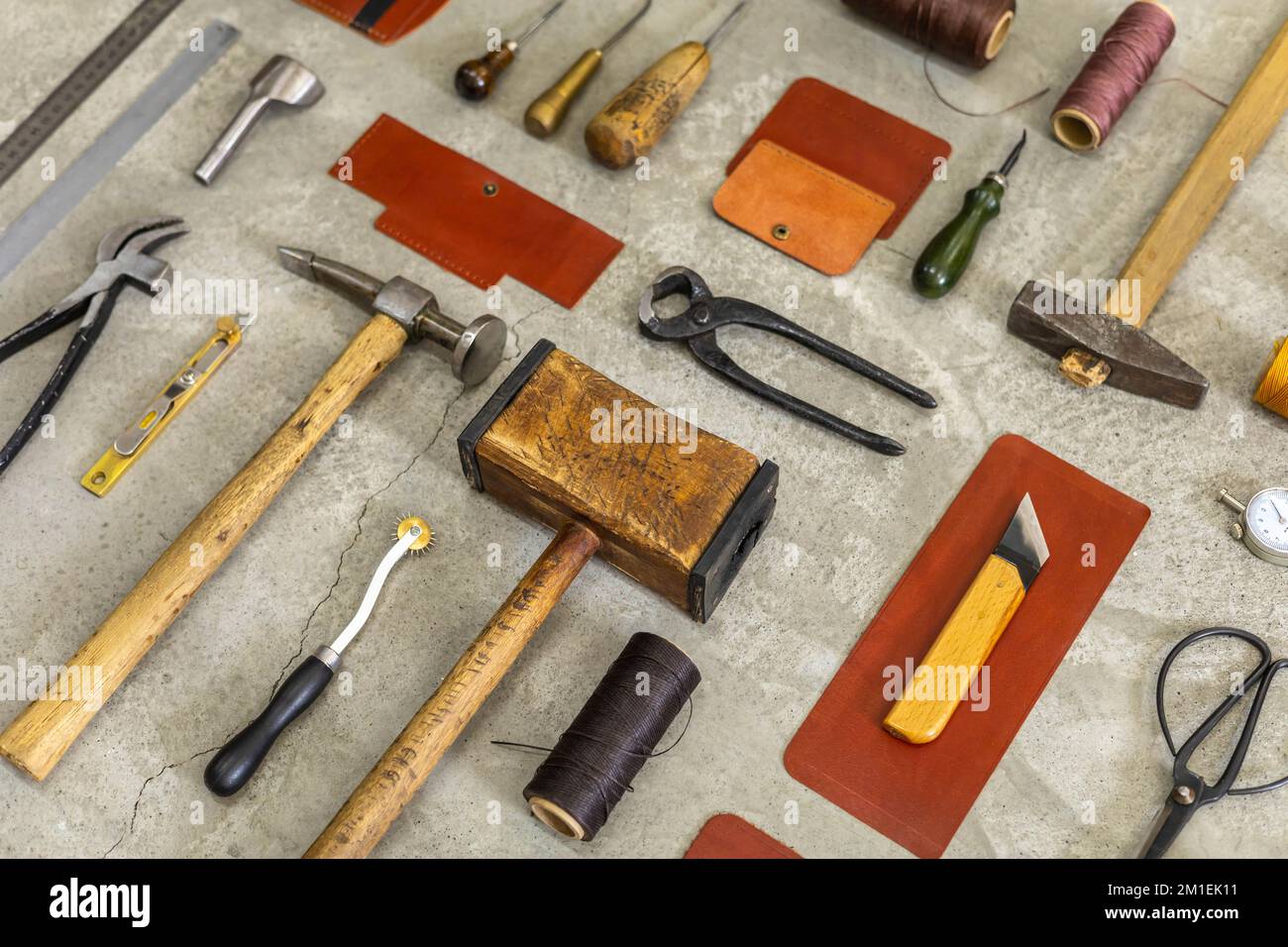 Top view materials and instruments on cutting mat for chopping ...