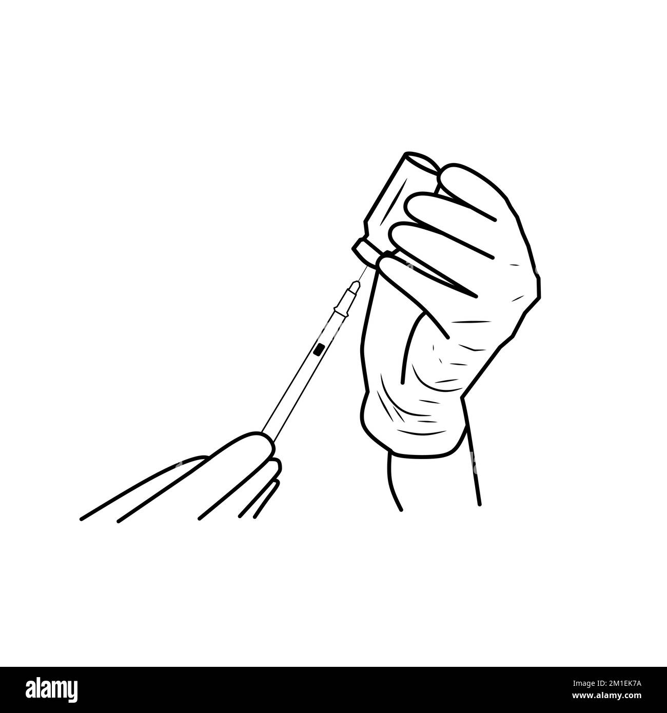 Vector illustration of doctor holding injection for patient Stock ...