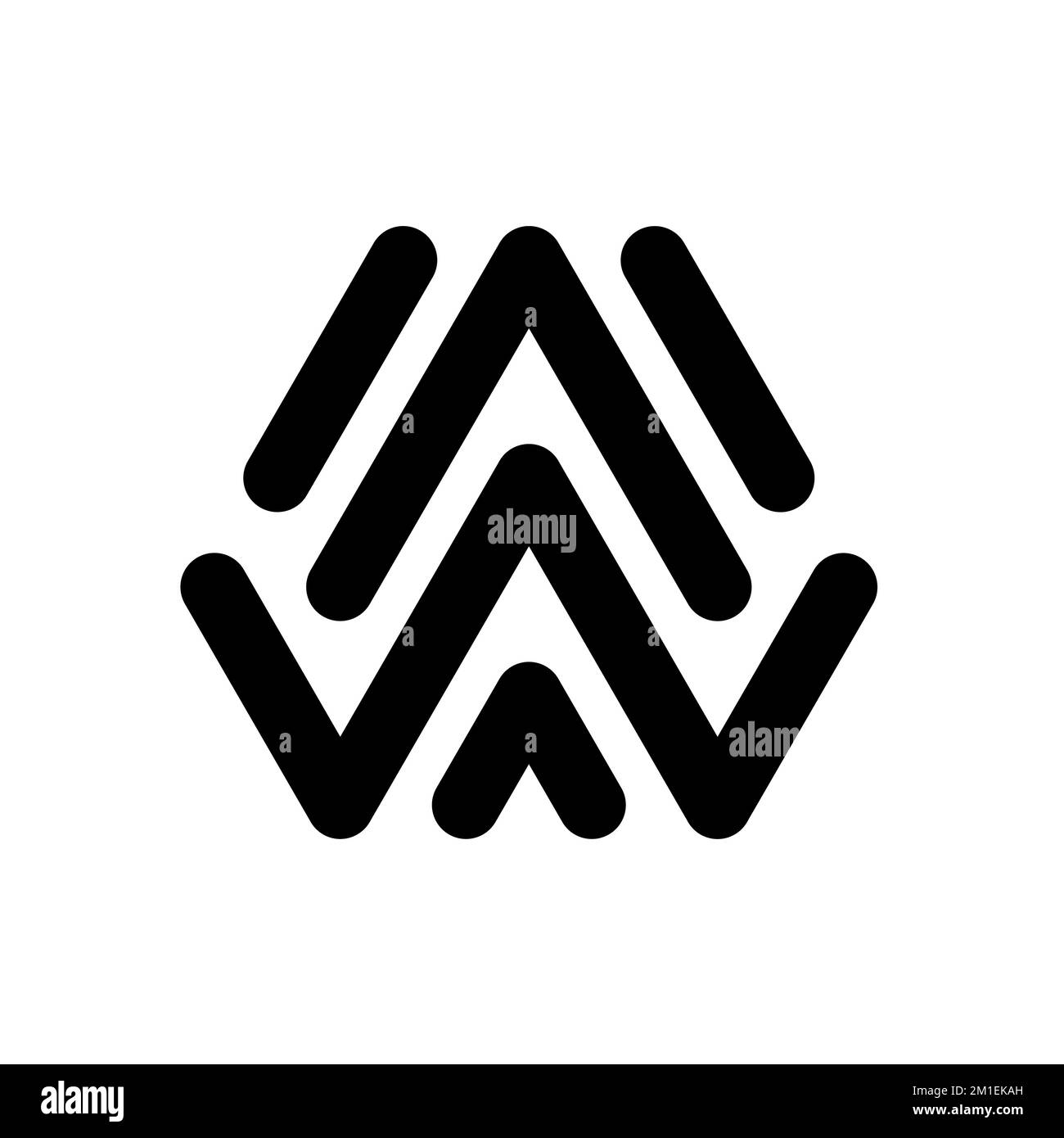 An abstract vector logo design with a W letter shape in the center ...