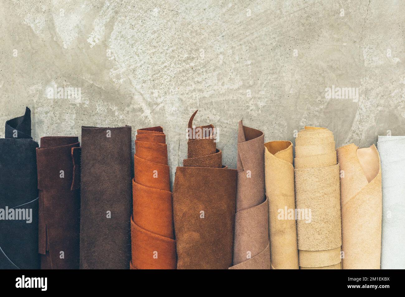 Material for creating handmade production at leather workshop Stock ...