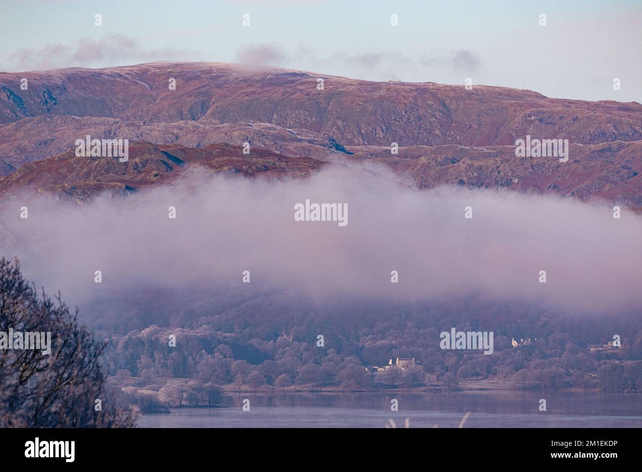 Lake Windermere Cumbria 12th December 2022 .UK Weather Cold but sunny ...