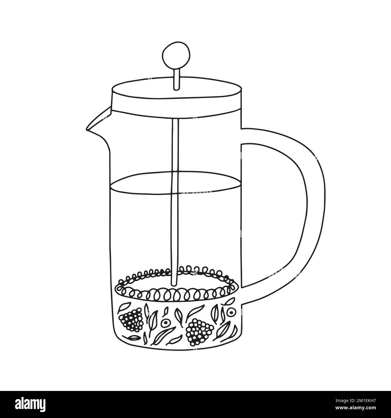 Vector doodle french press Stock Vector Image & Art - Alamy