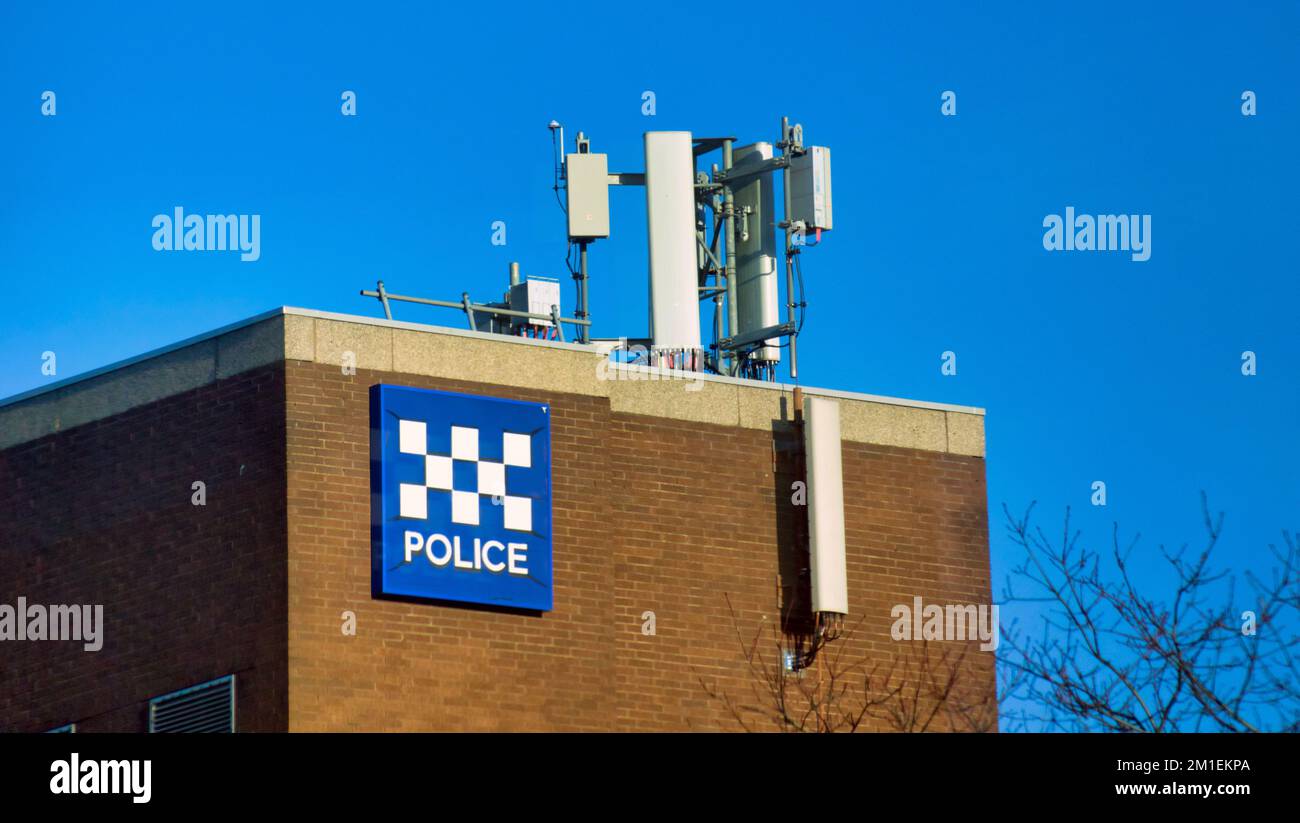 5g aerials on top of police Scotland building Stock Photo - Alamy