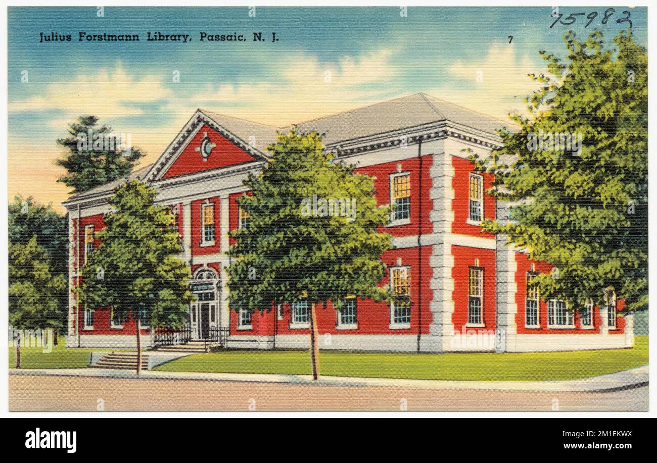 Julius Forstmann Library, Passaic, N. J. , Public libraries, Tichnor ...