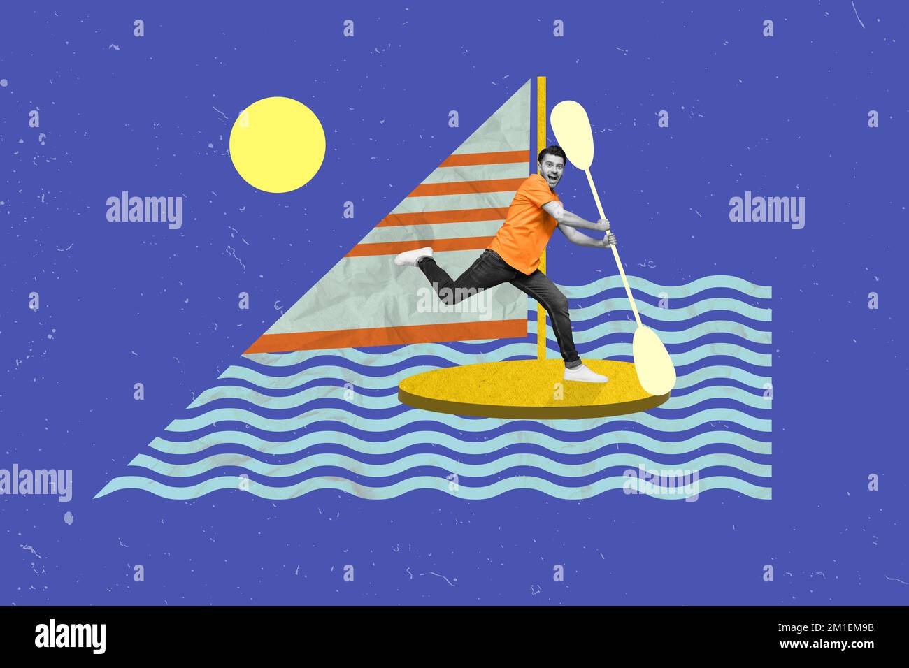 Creative photo 3d collage artwork postcard poster picture of young cool ...