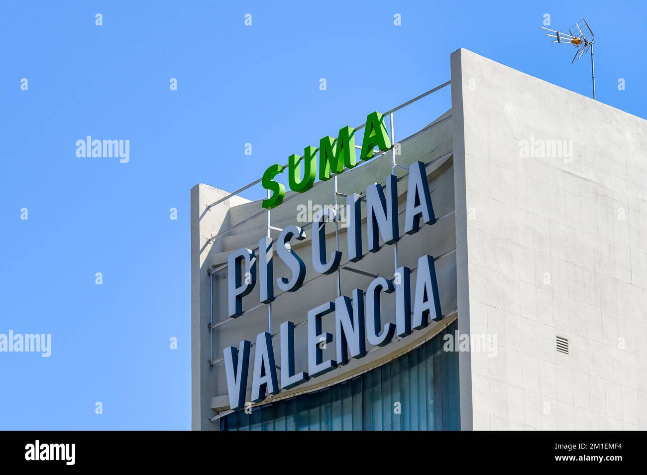 Valencia, Spain - July 16, 2022: A SUMA Piscina Valencia on top of a ...