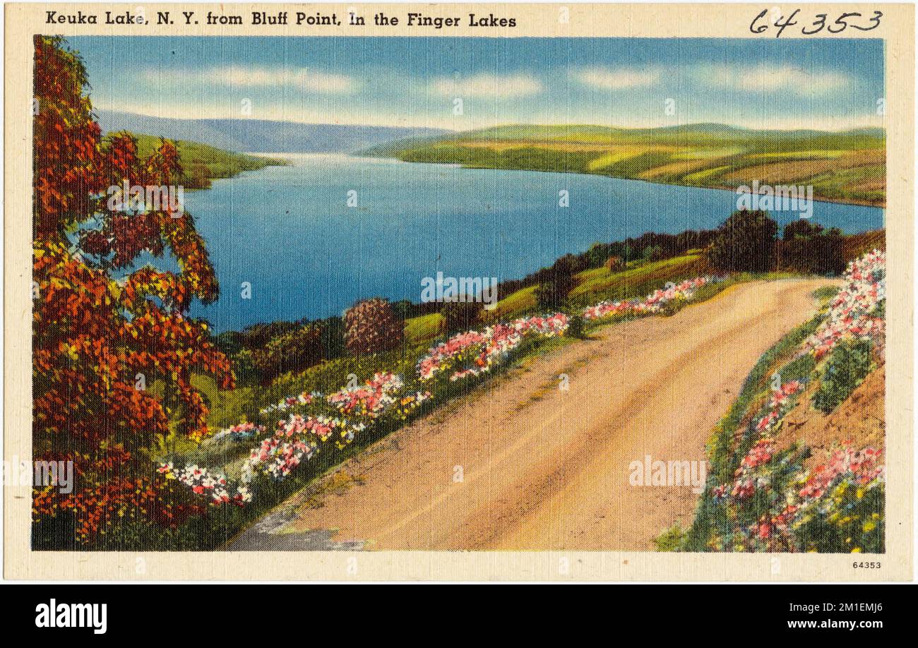 Keuka Lake, N. Y. from Bluff Point, in the Finger Lakes. , Lakes ...