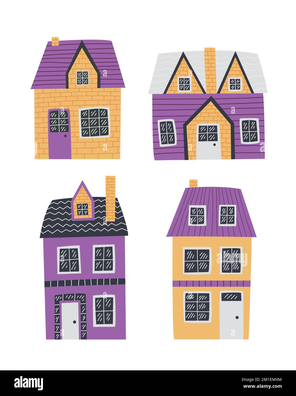 Cute vector houses set Stock Vector Image & Art - Alamy