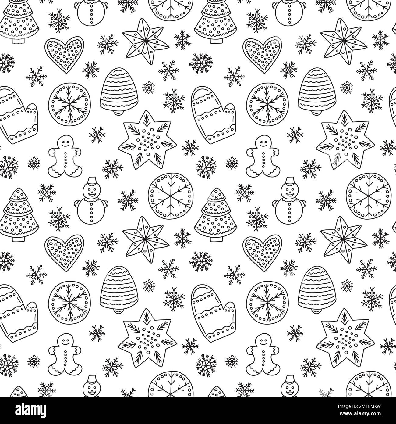 Doodle Gingerbread Vector Seamless Pattern Stock Vector Image And Art Alamy