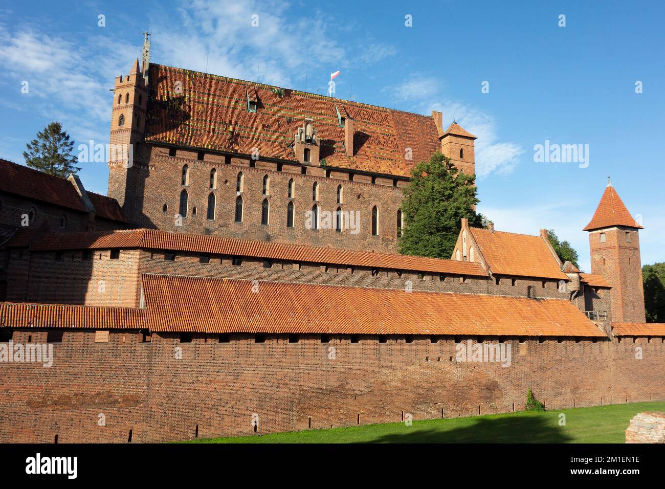 Malbork castle in Poland with fortification and a trench Stock Photo ...