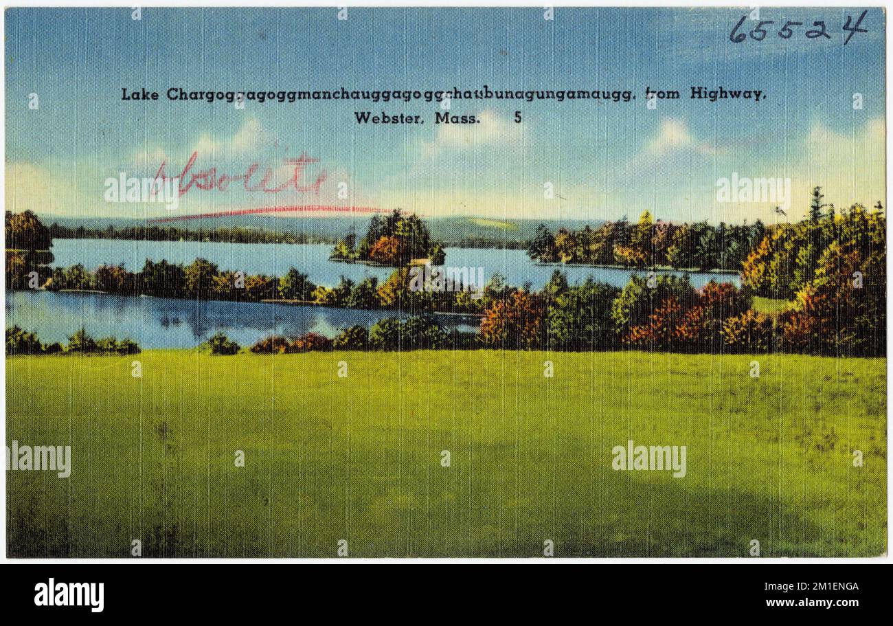 Lake Chargoggagoggmanchauggagoggchaubunagungamaugg, from highway ...