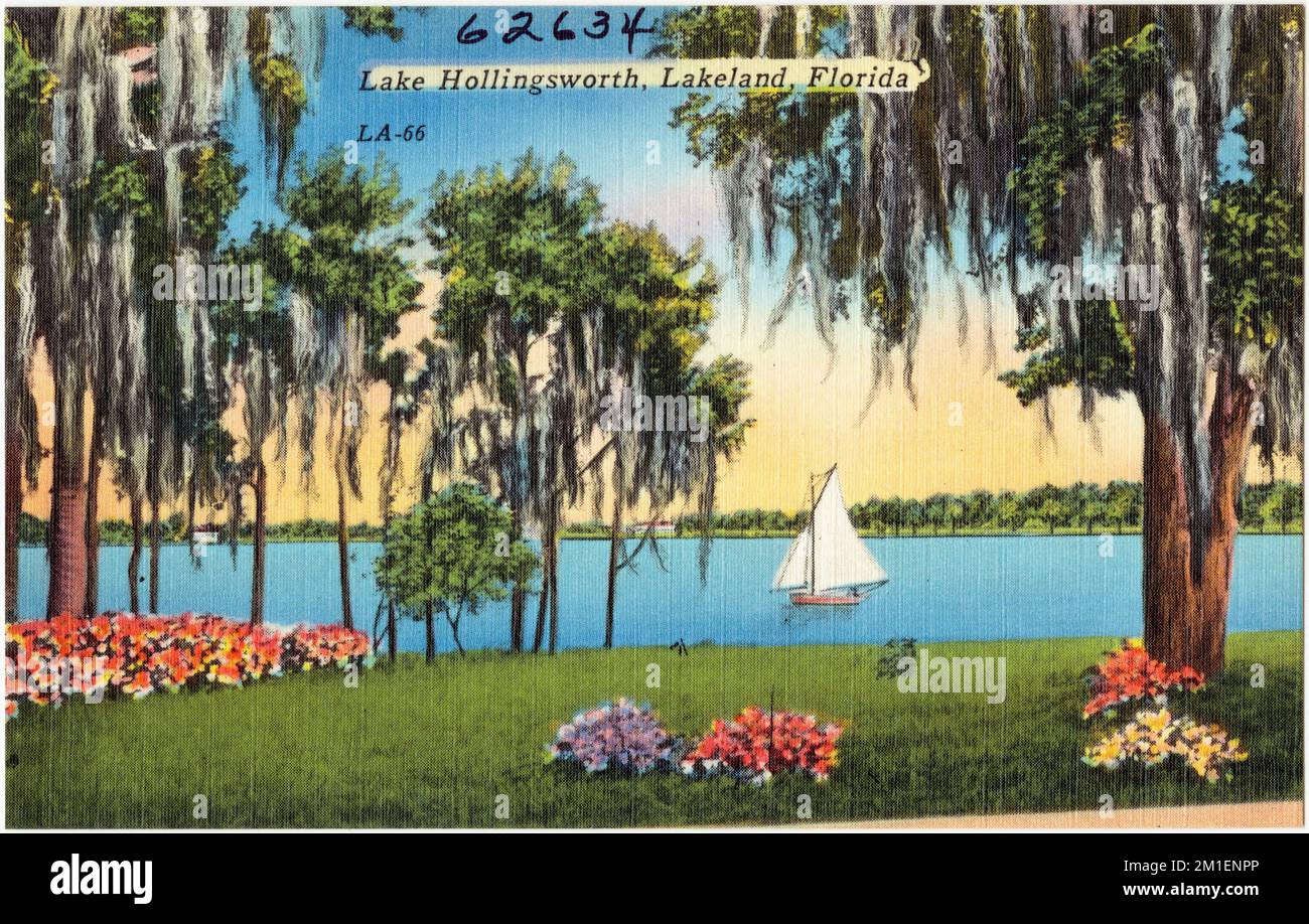 Lake Hollingsworth, Lakeland, Florida , Lakes & ponds, Tichnor Brothers ...