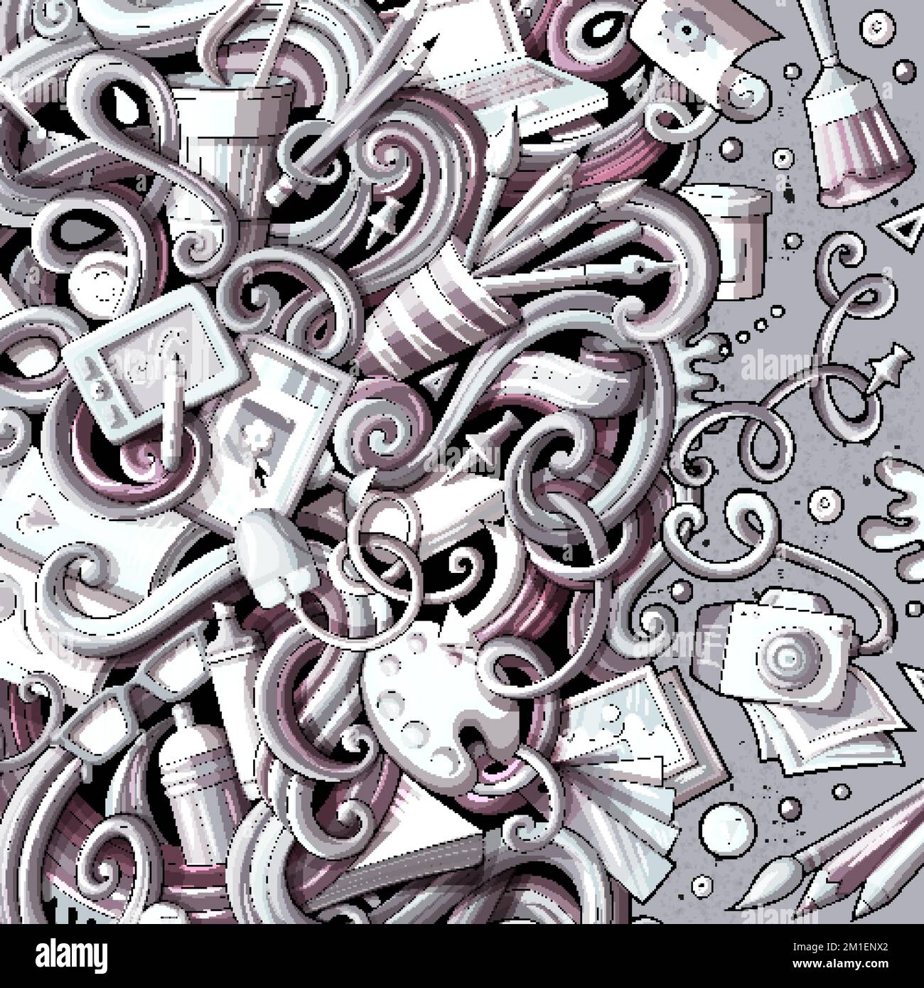 Cartoon vector doodles Design card. Graphics detailed, with lots of ...