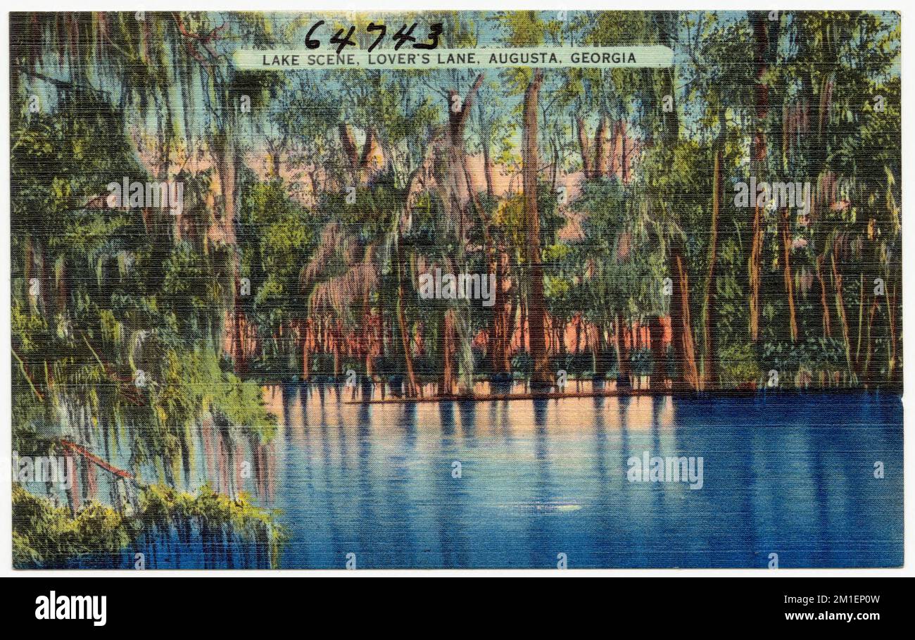 Lake scene, Lover's Lane, Augusta, Georgia , Lakes & ponds, Tichnor ...