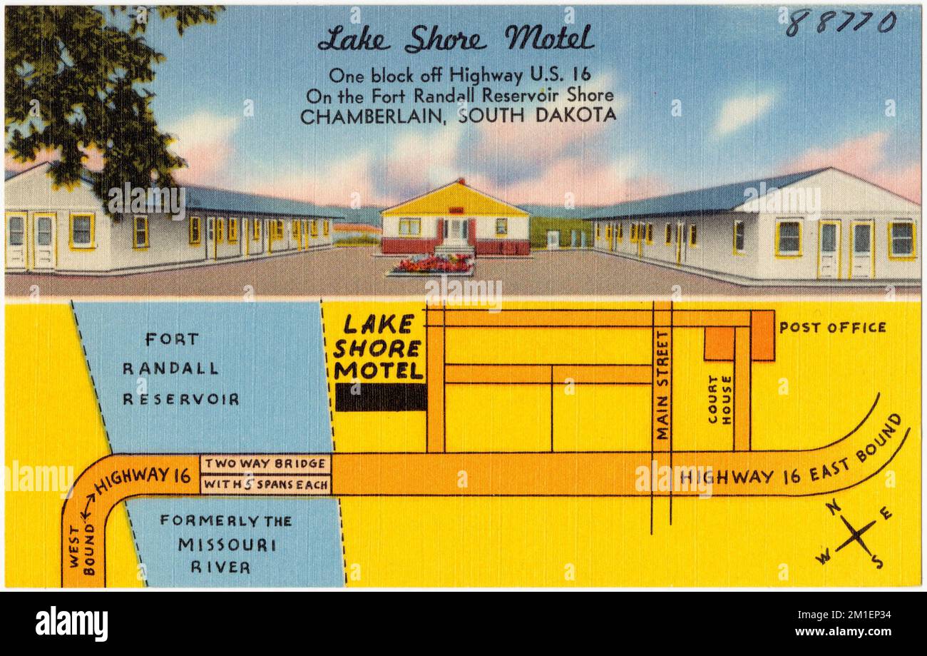 Lake Shore Motel, one block off Highway U.S. 16, on the Fort Randall ...