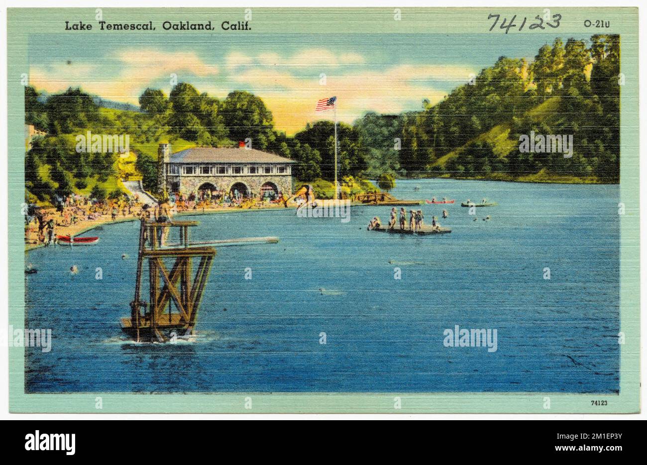 Lake Temescal, Oakland, Calif. , Lakes & ponds, Tichnor Brothers ...