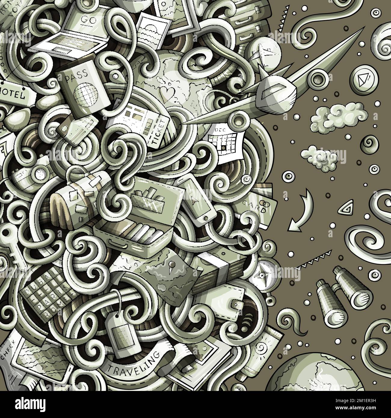 Cartoon cute doodles Travel frame design Stock Vector Image & Art - Alamy