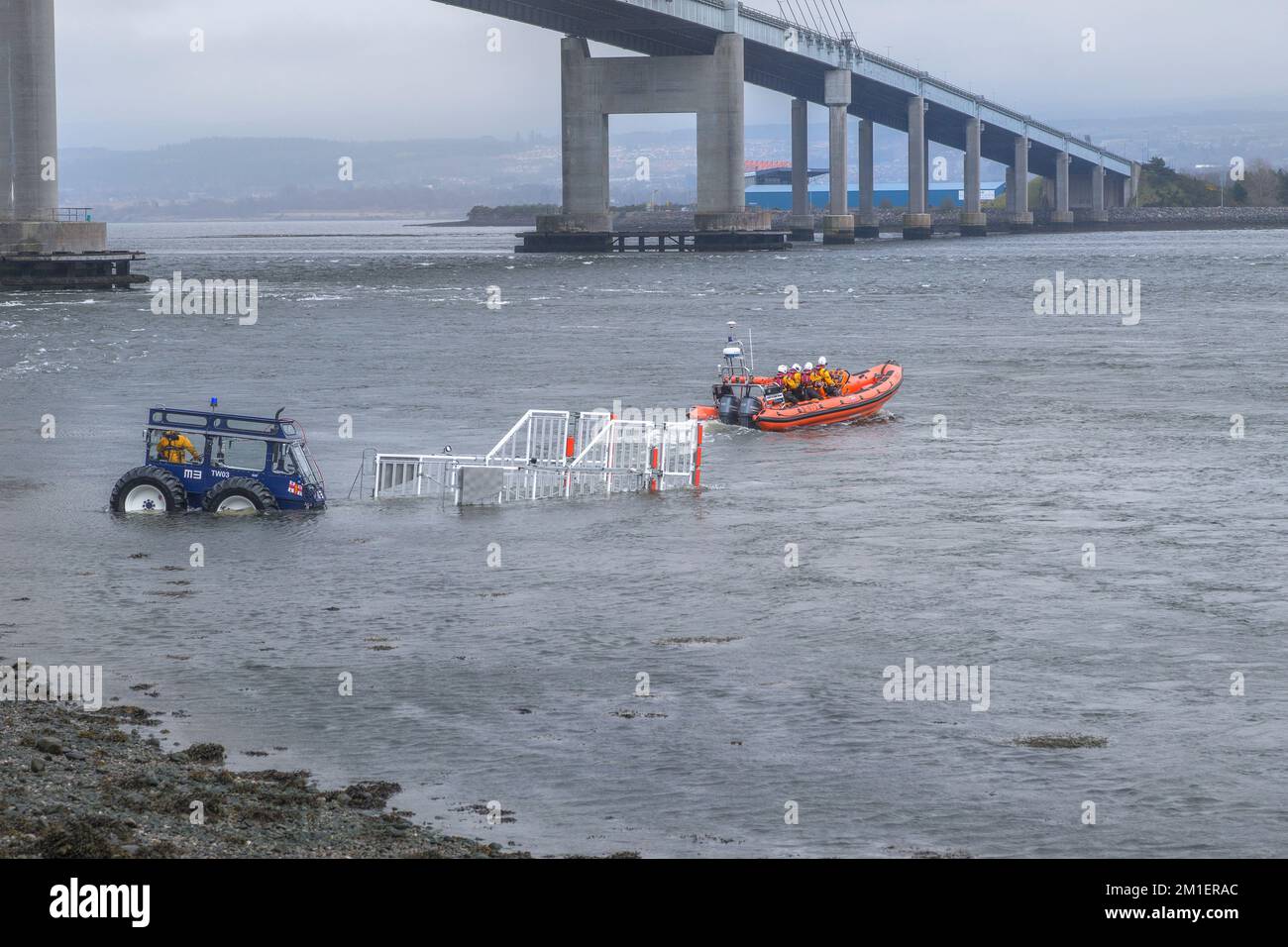 Practice tractor launch of the North Kessock Lifeboat, from the ...