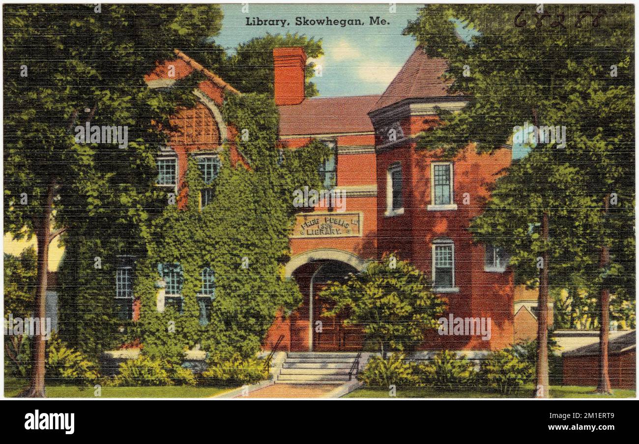 Library, Skowhegan, Me. , Public libraries, Tichnor Brothers Collection ...